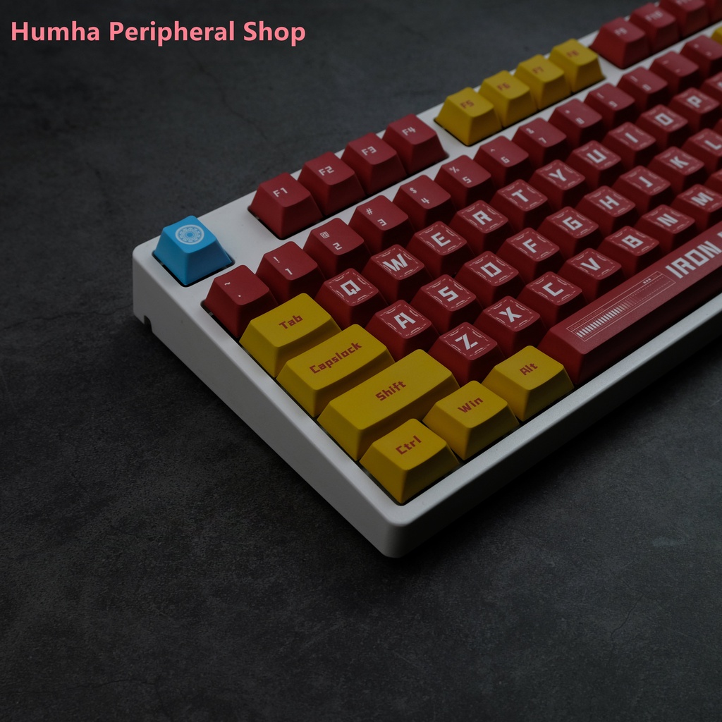 Humha Iron keycap 140 keys PBT material Dye-Sublimation Cherry profile Mechanical Keyboard ...