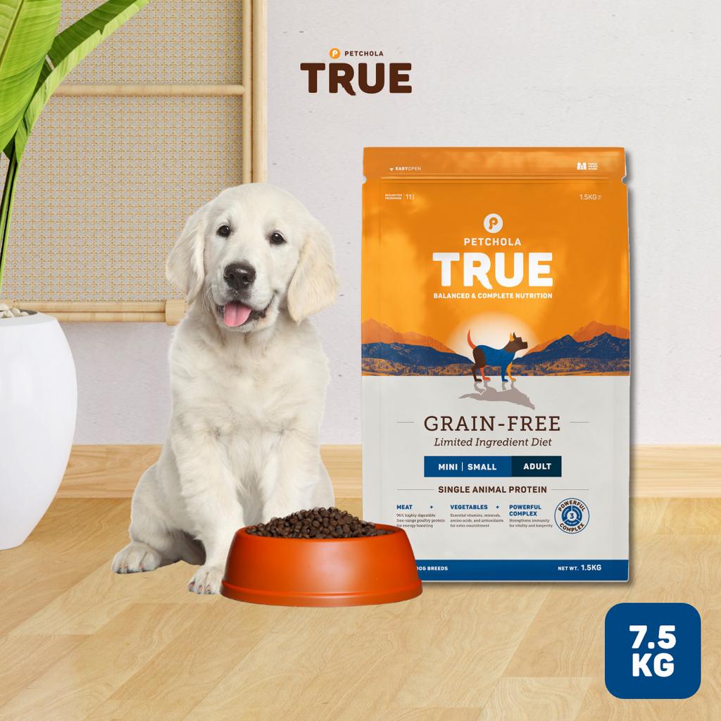 Petchola True Grain-Free Dry Dog Food (Mini to Small Adult Dogs, 7.5kg ...