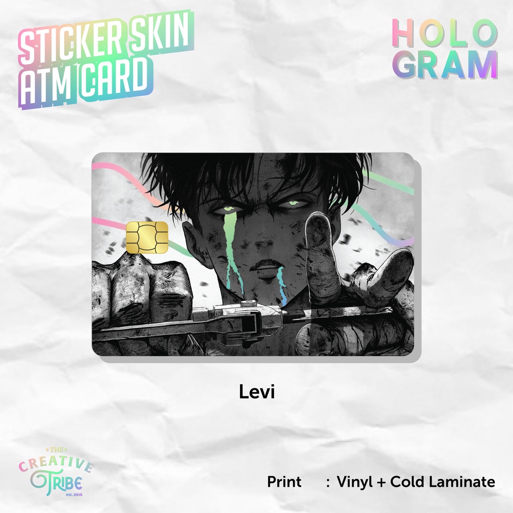 Levi Attack on Titan / SNK HOLOGRAM Skin Card Sticker - Vinyl ATM Debit ...
