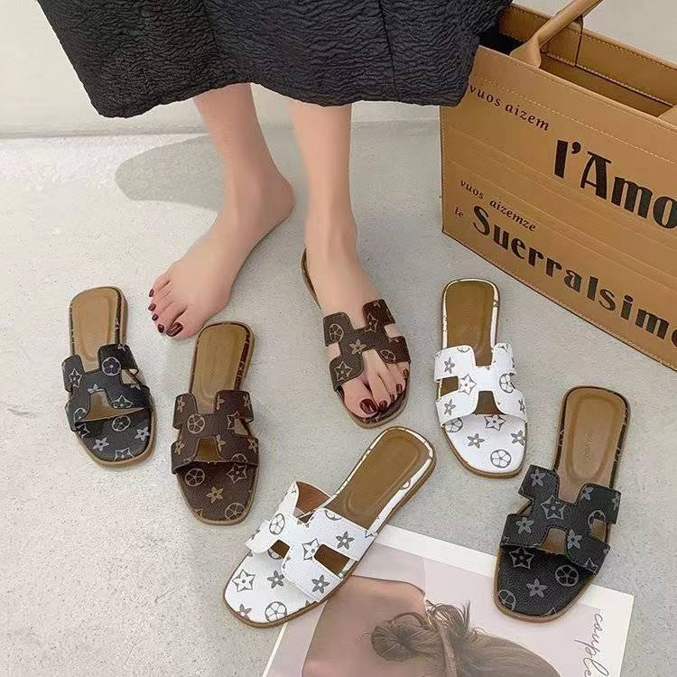 Korean Fashion Summer Women Solid Rubber Sandal Open Toe Flat Casual ...