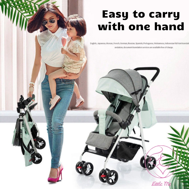 Luxury Baby Stroller 3 In 1 Portable Travel Kids Carriage Folding Prams ...