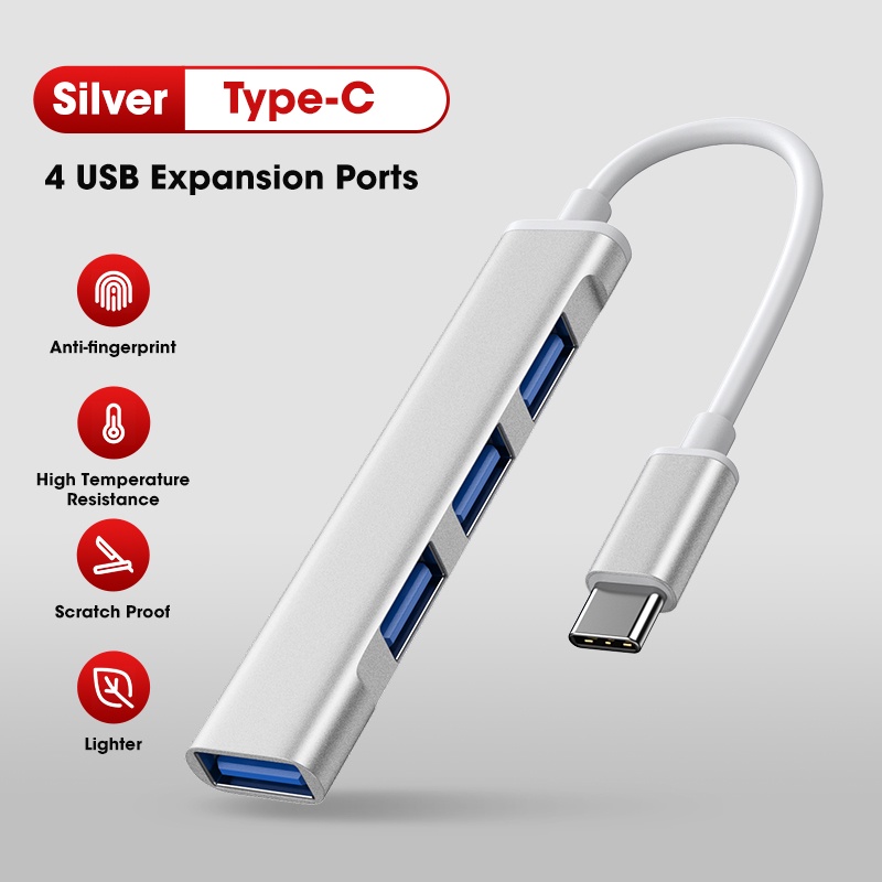 【XMT】USB/Type-C/2in1 To 4 Usb Hub Expander Ultra-Thin Mini Portable 4 ...