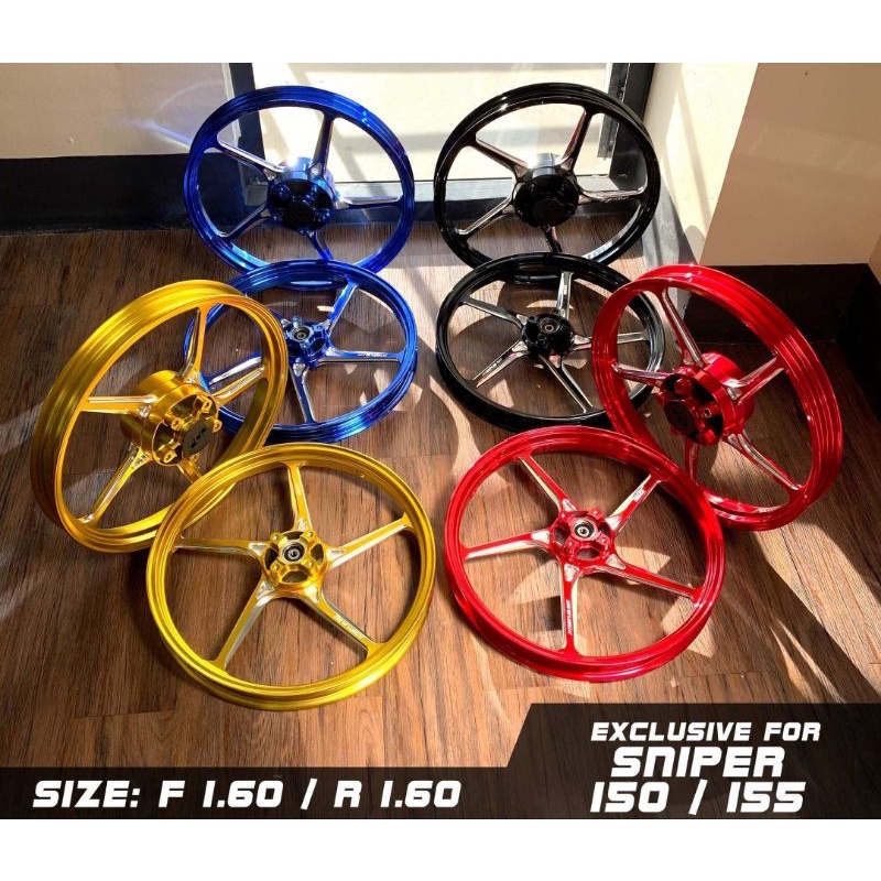 ENKEI 5 SPOKES LIGHTEN MAGS 1.6X1.6 FOR SNIPER 150/155 | Shopee Philippines