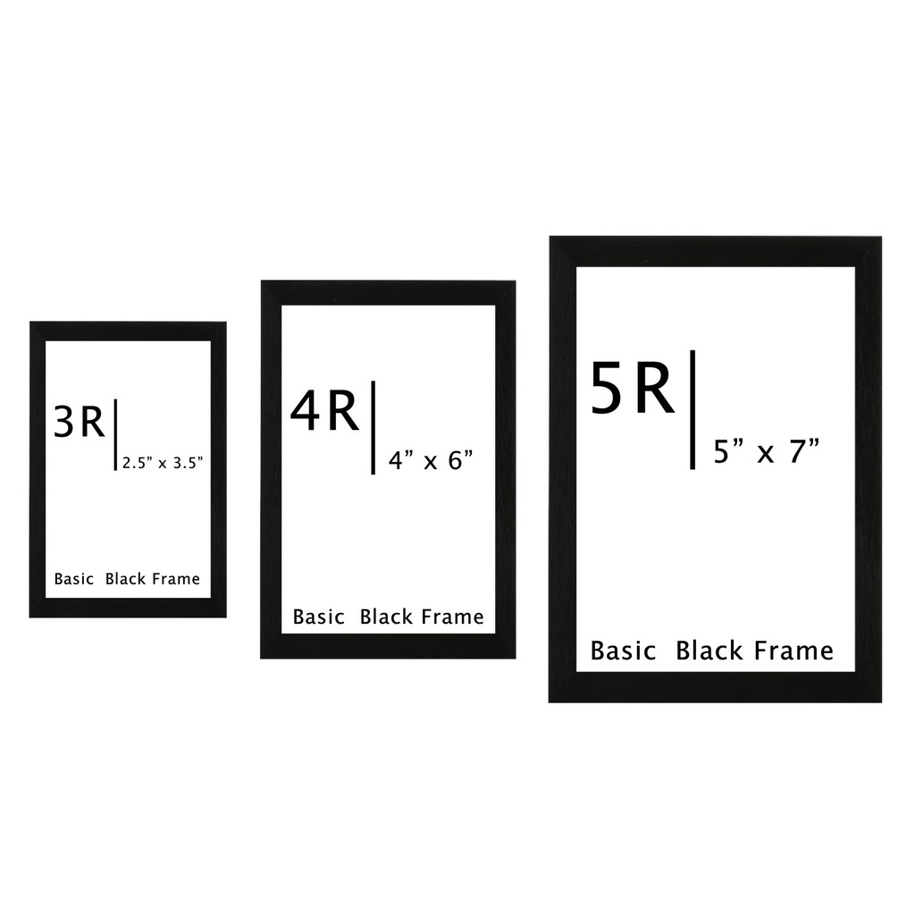 3R, 4R, 5R Picture Frame - Black (Thick and Rough texture) - for ...