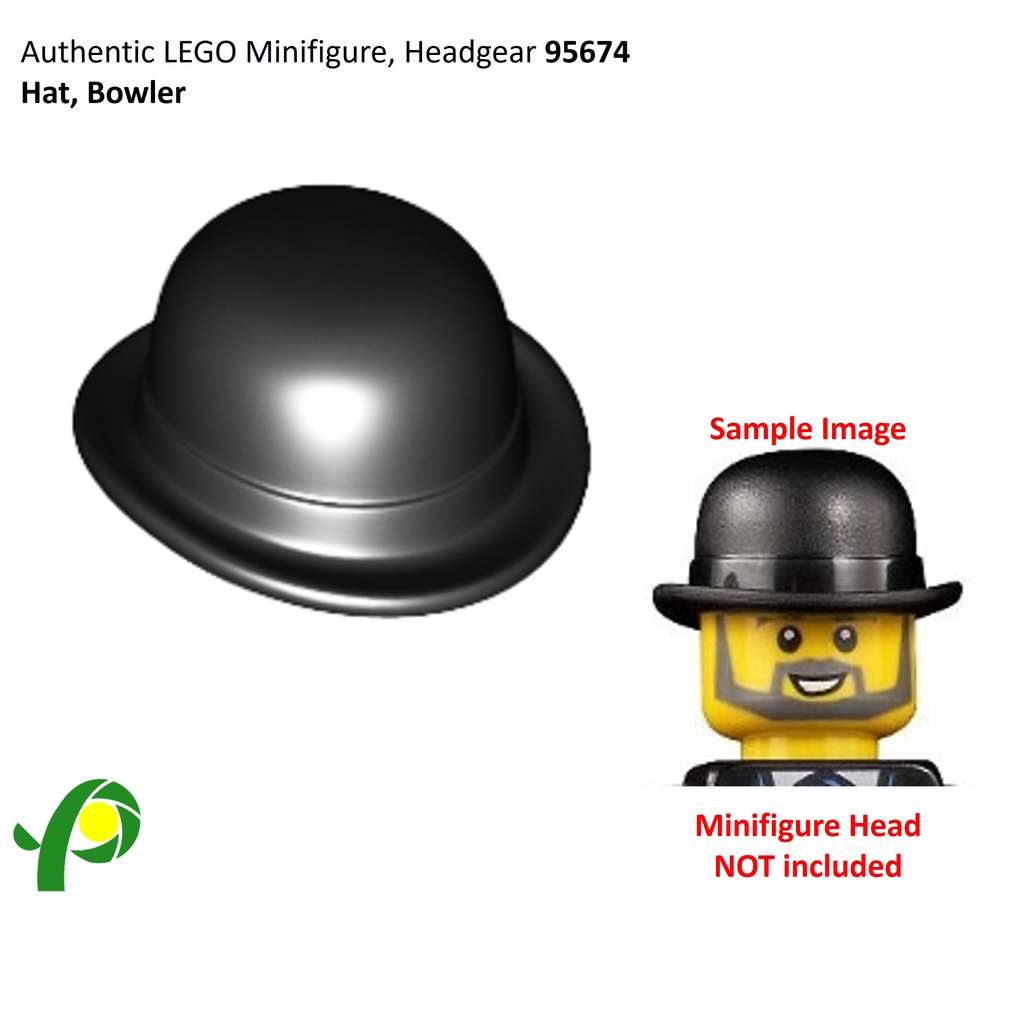 LEGO Minifigure Headgear Parts 95674 Hat Bowler | Shopee Philippines