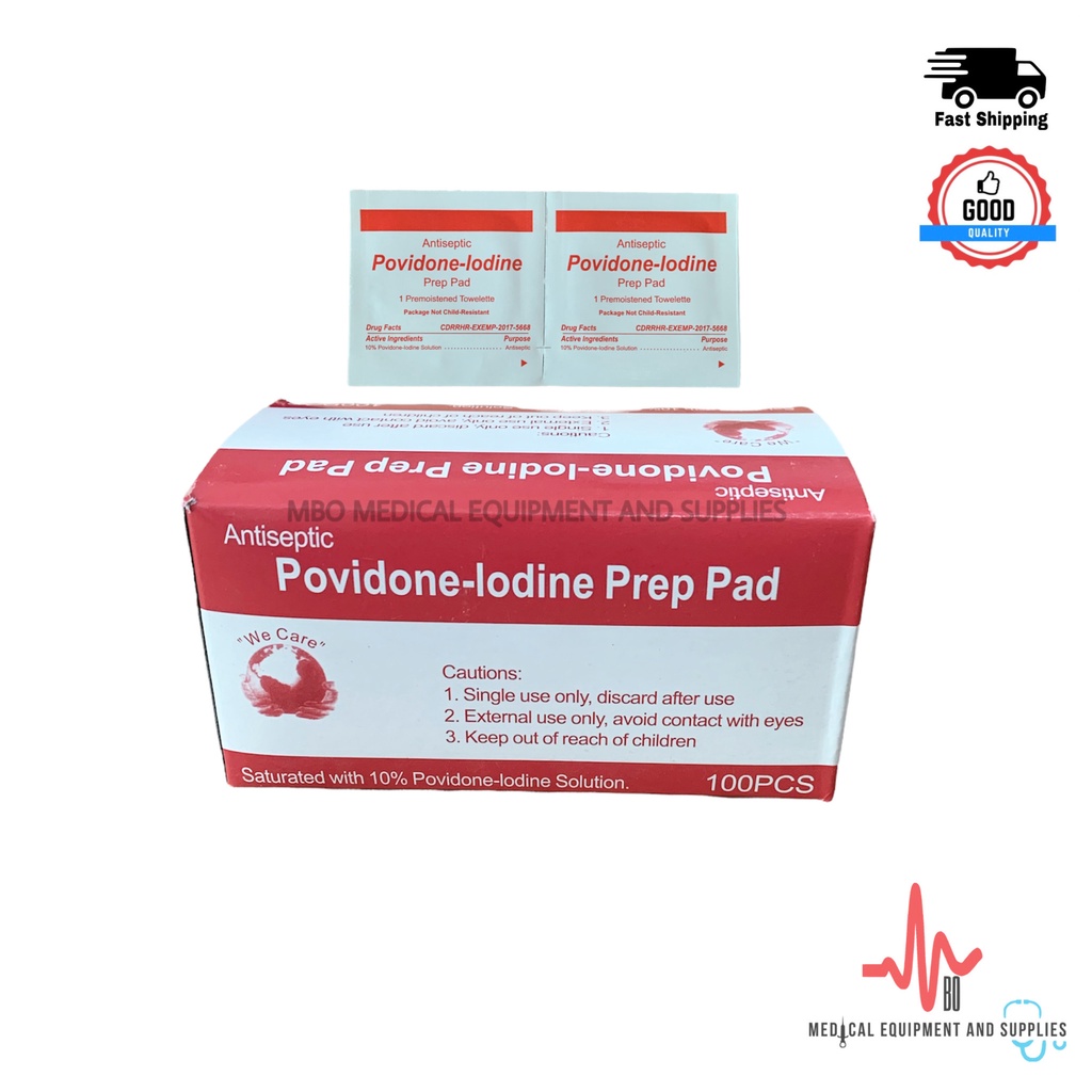 Povidone-Iodine Pads (100pcs/box) | Shopee Philippines