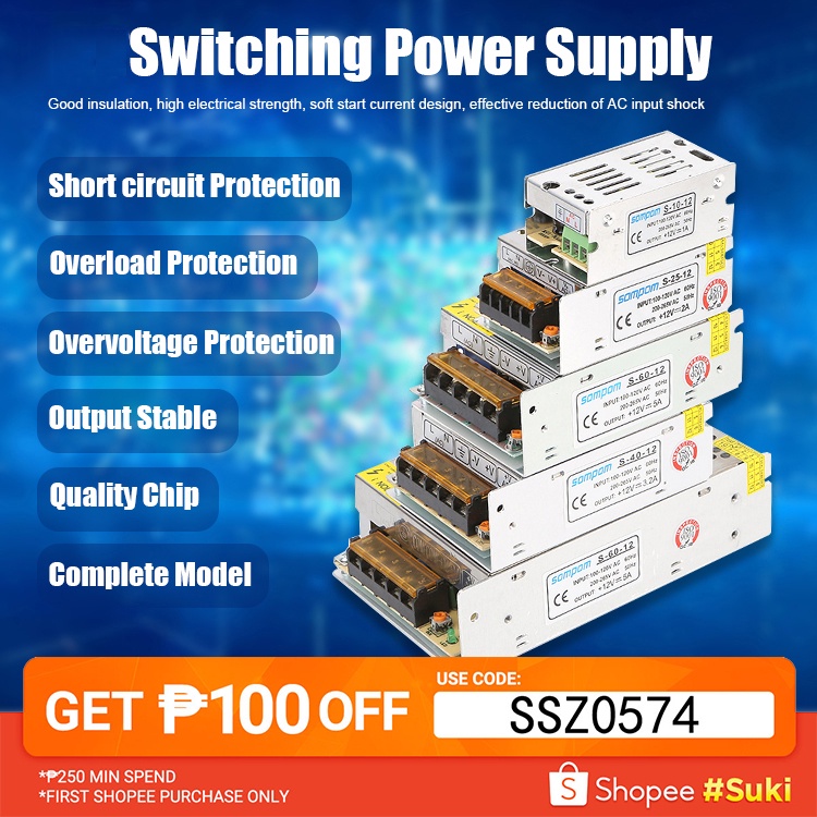 DC 12V 2A/5A/10A/15A/20A/30A/40A Power supply driver for CCTV Led Light 110~220V | Shopee ...