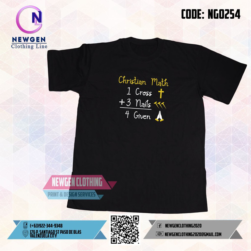 CHRISTIAN MATH | STATEMENT GRAPHIC TEE | NewGen Clothing Inc. NG0254 ...