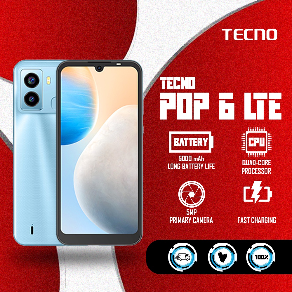 Tecno Pop 6 LTE | 2GB RAM | 32GB ROM | 6.1" Big Screen | 5000 mAh ...
