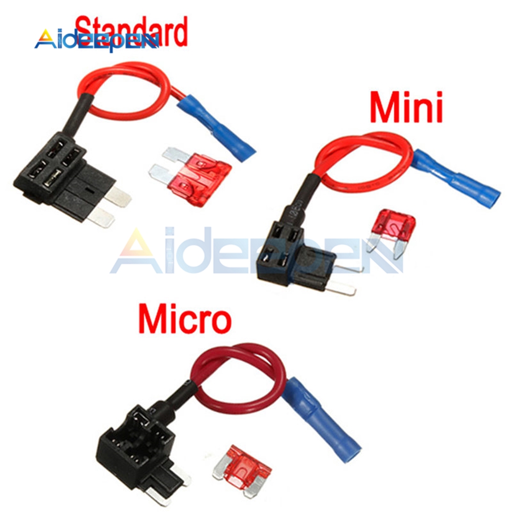 12V Fuse Holder Add-a-circuit TAP Adapter Micro/Mini/Standard ATM APM ...