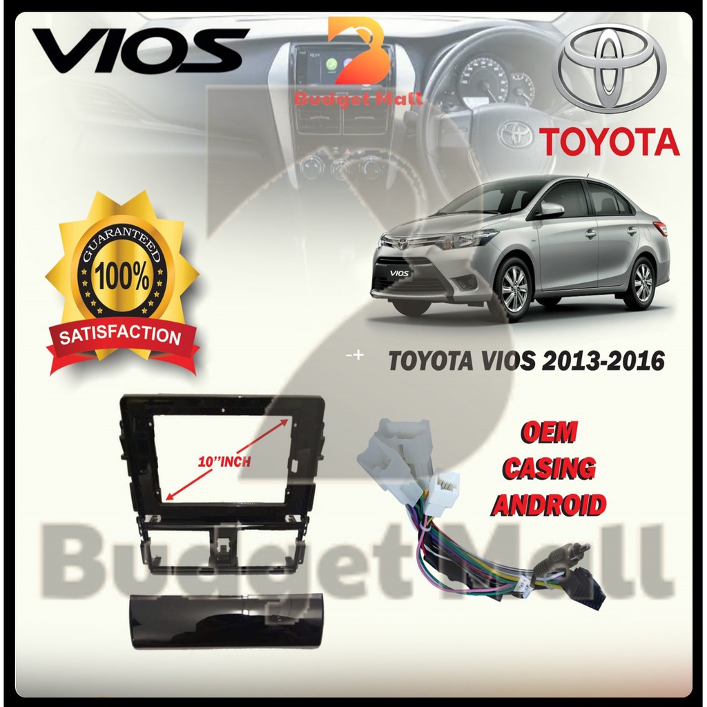 Toyota Vios 2013-2016 (Black Class A) Big Screen Casing Android Player ...