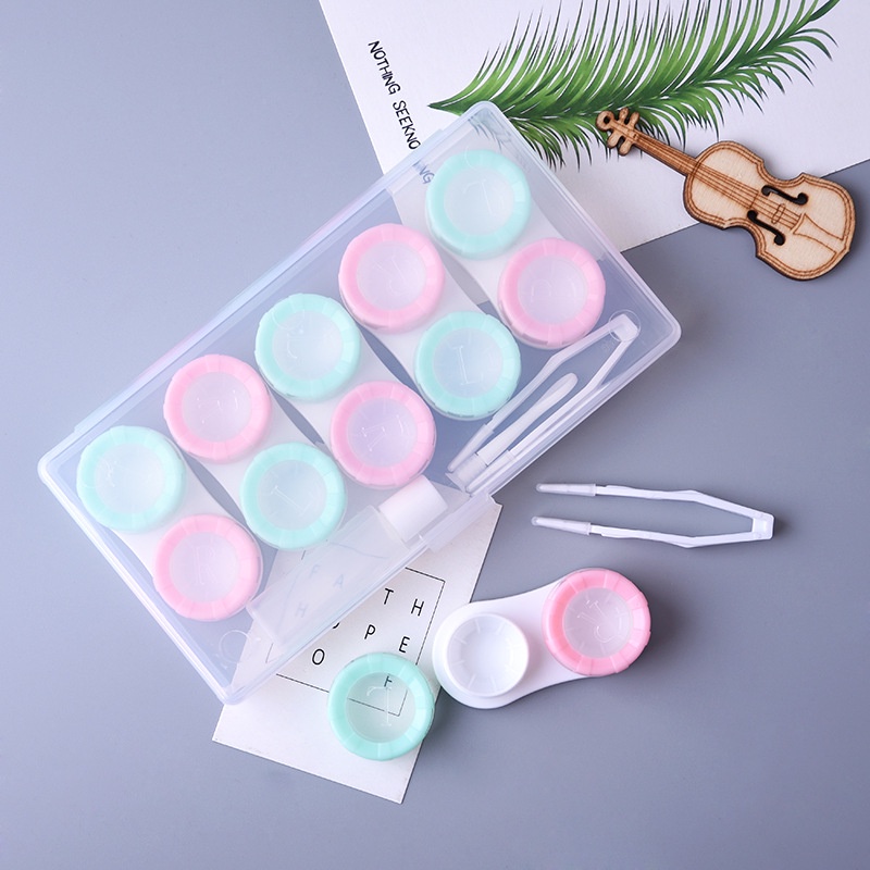 5 Pairs Contact Lens Case Eye Contact Lens Box Women Travel Contact ...