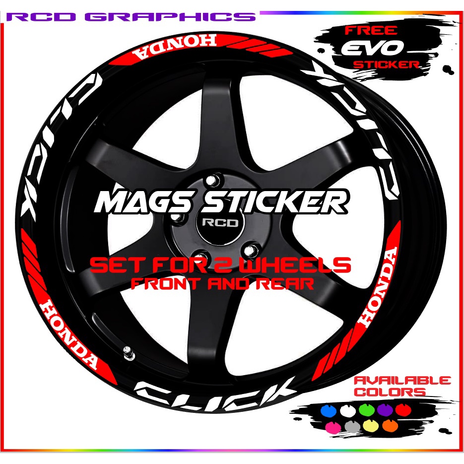 Click 125i / Click 150i /click 160 mags sticker (set for 2 wheels front ...
