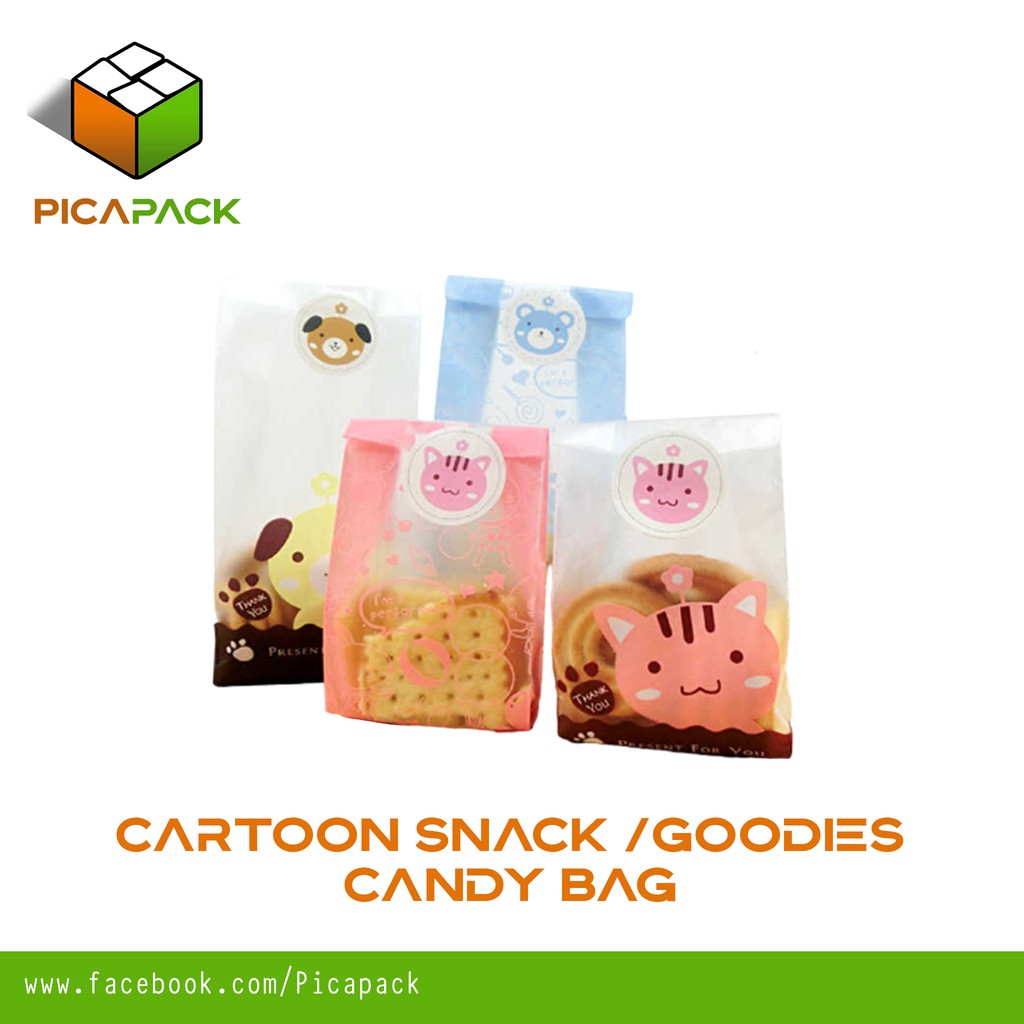 50pcs Cute Dog Cat Goodies Packaging Bags Cartoon Snack Candy Bag party ...