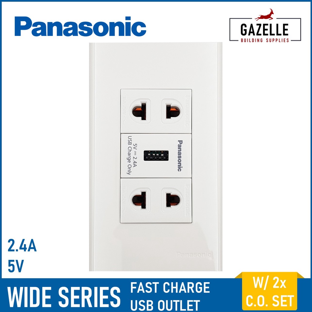 Panasonic Wide Series USB Outlets 5V 2-2.4A Fast Charge | Shopee ...