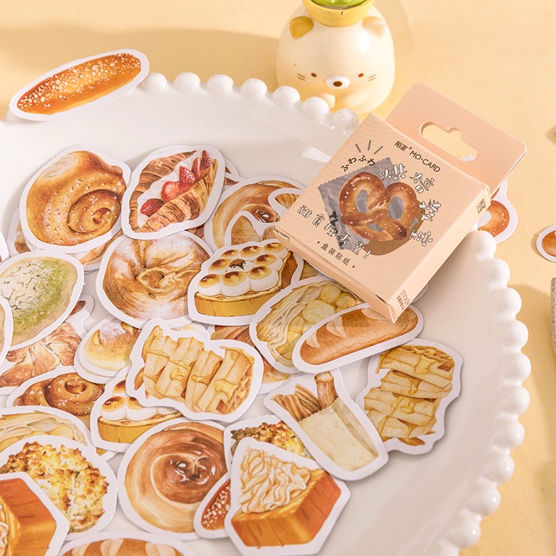 PenLab 46pcs Bakery Stickers Set Baking Bread Toast Cake Adhesive Note ...