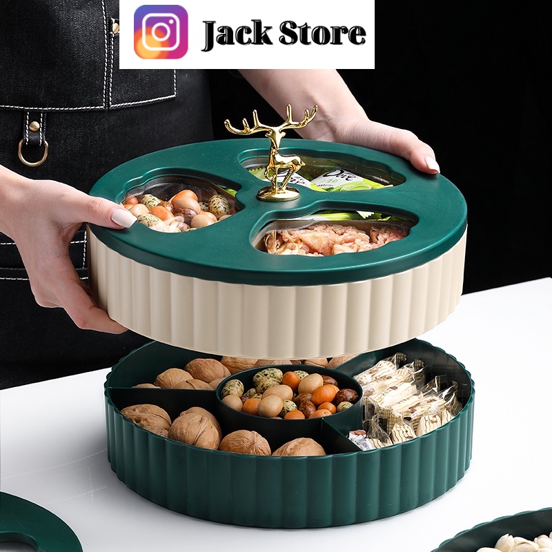 2-storey Deer Jam Tray, Luxury Barley Plastic Candy Tray | Shopee ...