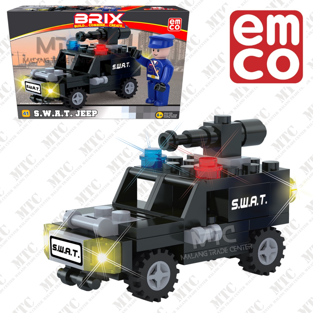 Lego Bricks Emco Brix Block Toys Police Car Marine Ships And ...