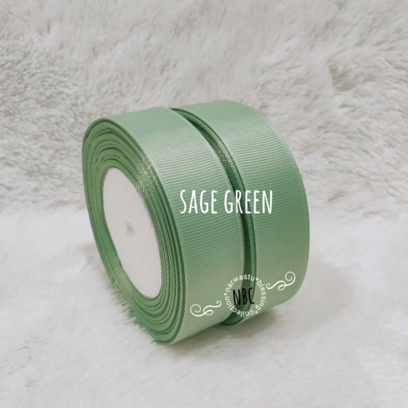 Sage Green grosgrain ribbon 2.5cm (1") | Shopee Philippines
