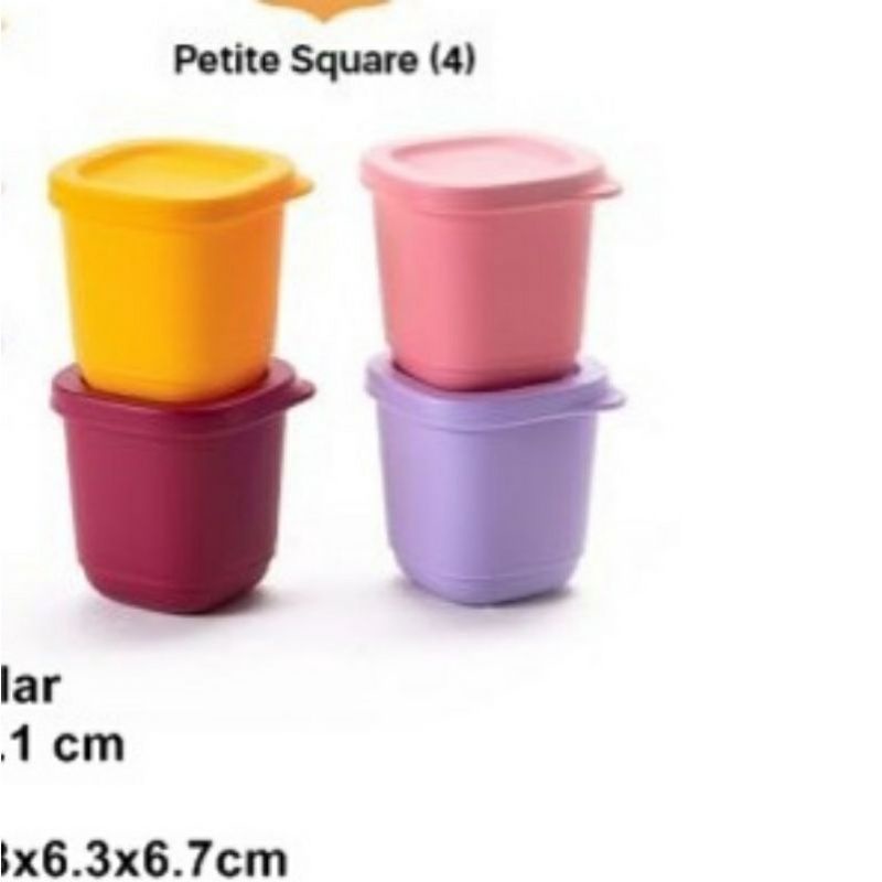 Petite SQUARE TUPPERWARE UK 110ML+FREE TUPPERWARE Spoon (Drug Container ...