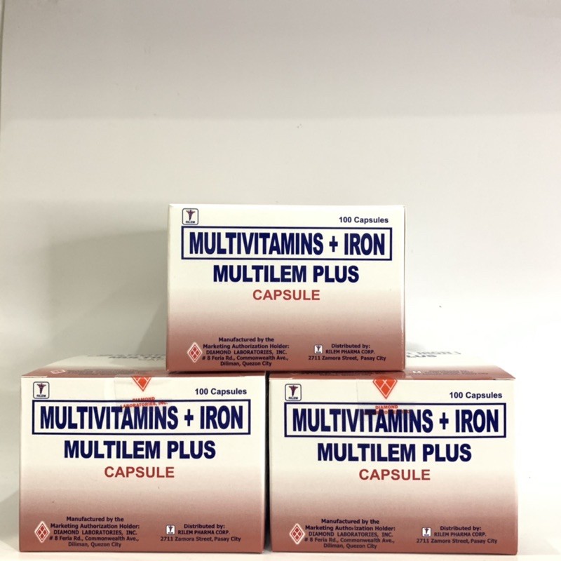 Multivitamins + Iron Multilem Plus (100 capsules) | Shopee Philippines