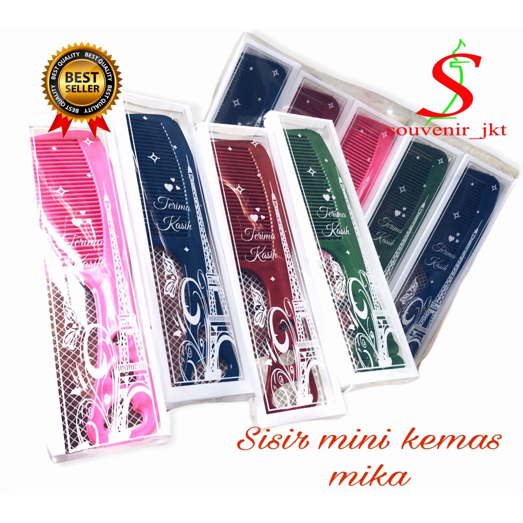 Wedding Souvenir Comb 3 holes mini mica packaging Can be Requested ...