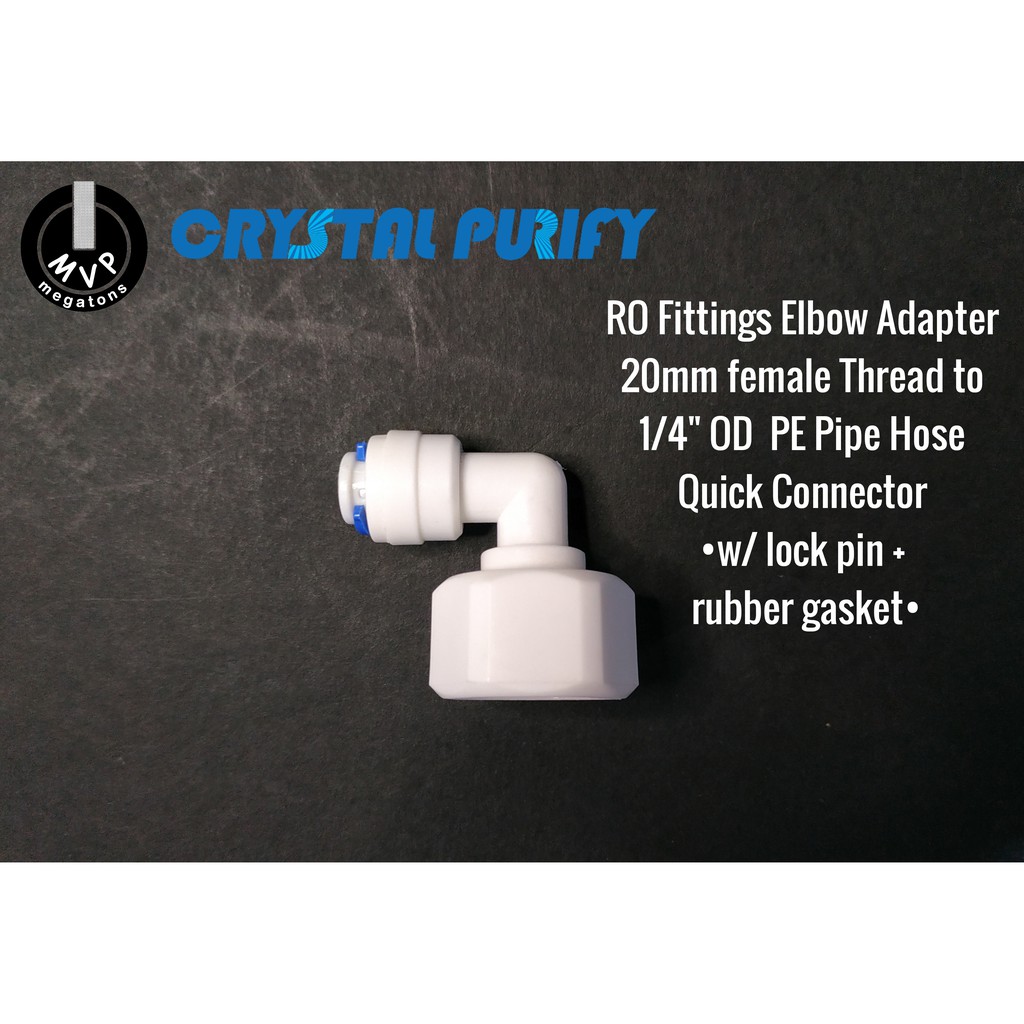 RO Fittings Elbow 1/4" OD Hose from 1/2" Female Thread 20mm Reverse ...