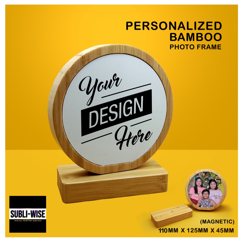 Personalized BAMBOO PHOTO FRAME (round) | Shopee Philippines