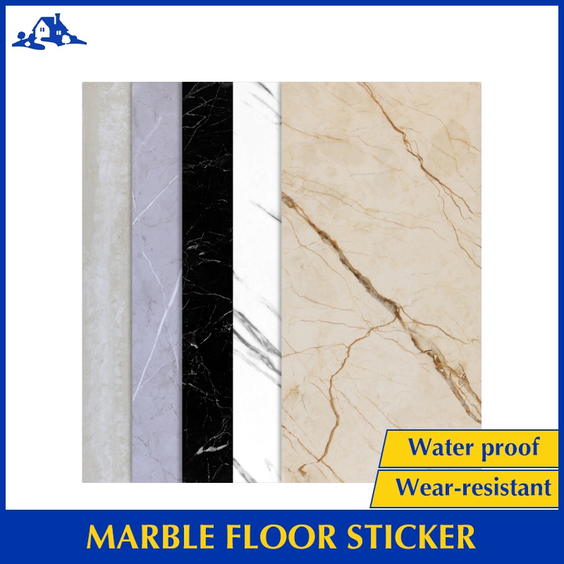 60X30CM Vinyl Floor Stickers Marble tile design Self Adhesive ...