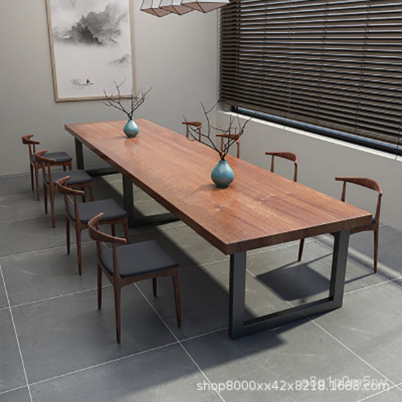 Solid Wood Conference Table Long Table Simple Modern Company Staff ...