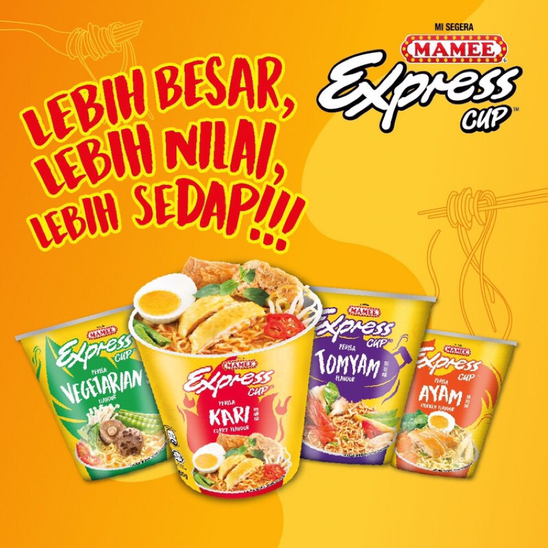 Mamee Express Cup Instant Noodle (60g x 6) - 4 Flavours | Shopee ...