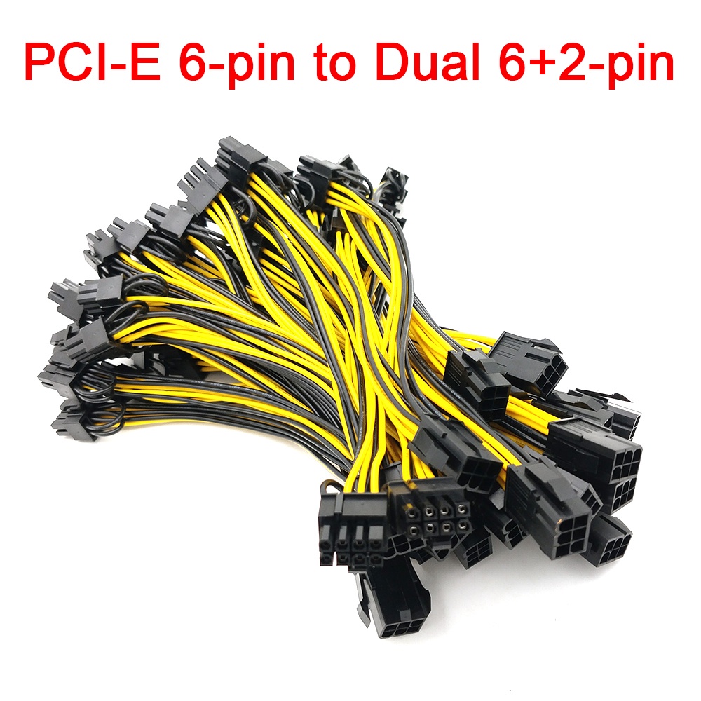 6 Pin PCI Express to Dual PCIE 8 (6+2) Pin Power Cable 20cm Motherboard ...