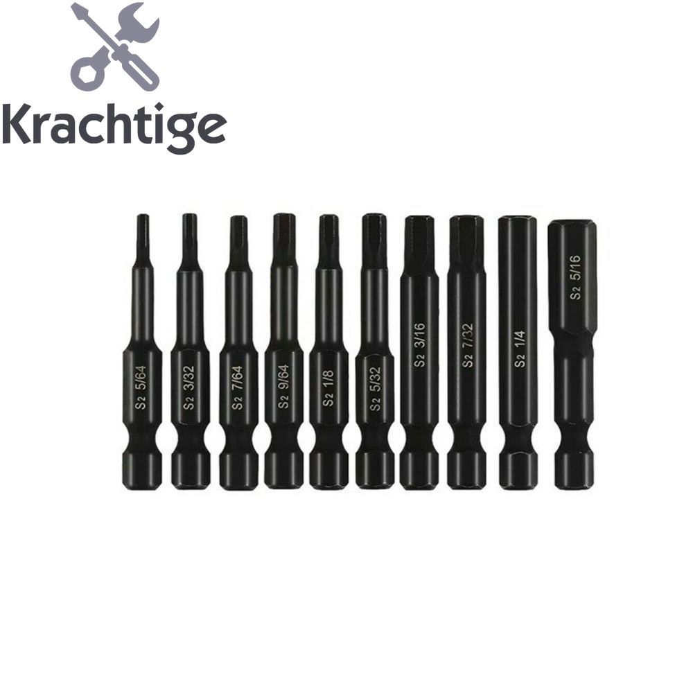 10Pcs SAE Hex Head Allen Wrench Drill Bit Set 1/4" Diameter Quick ...