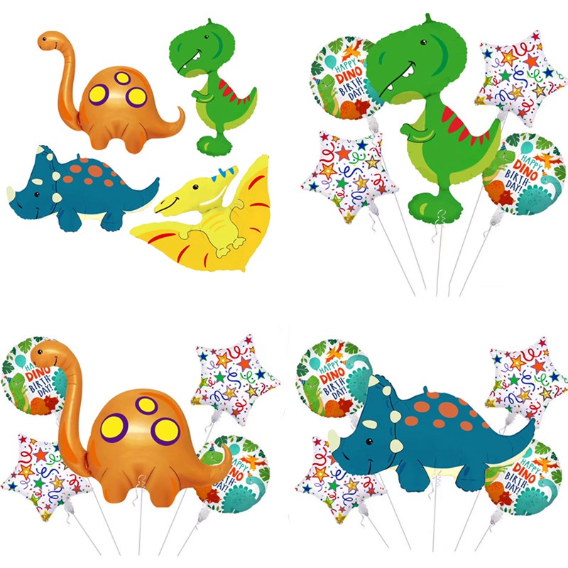 Dinosaur Balloon Tropical Jungle Theme Foil Balloons Triceratops ...