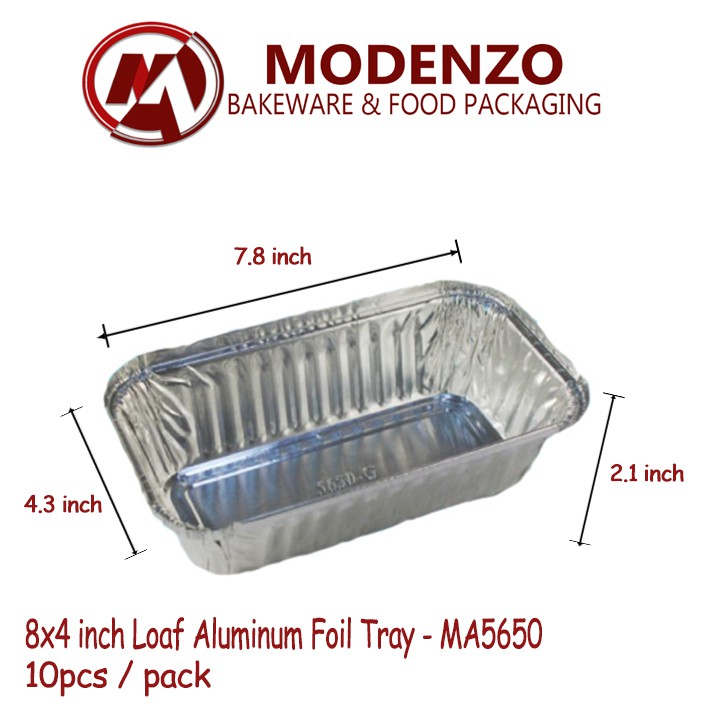 8x4 inch MA5650 Loaf Aluminum Foil Tray ( 10pcs per pack ) | Shopee ...