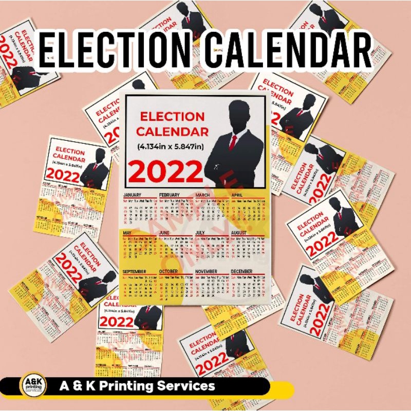 Election Calendar (A6 size) Campaign Materials Photopaper | Shopee ...