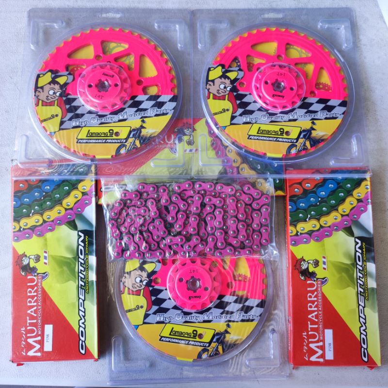 Chain set MUTARRU 415H 14T/43T Raider150 legit! | Shopee Philippines
