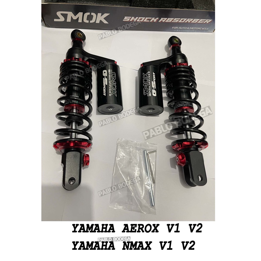 Rear shock absorbers BASO STYLE 2pcs 305mm BlackYamaha NMAX AEROX V1 V2 ...