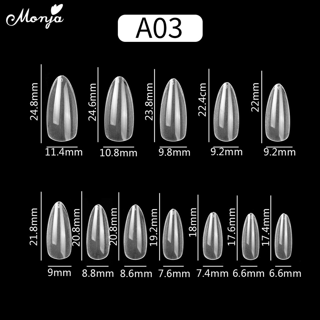 Monja 100 /120Pcs Clear Matte Flase Nails Full Cover Ultrathin Coffin ...