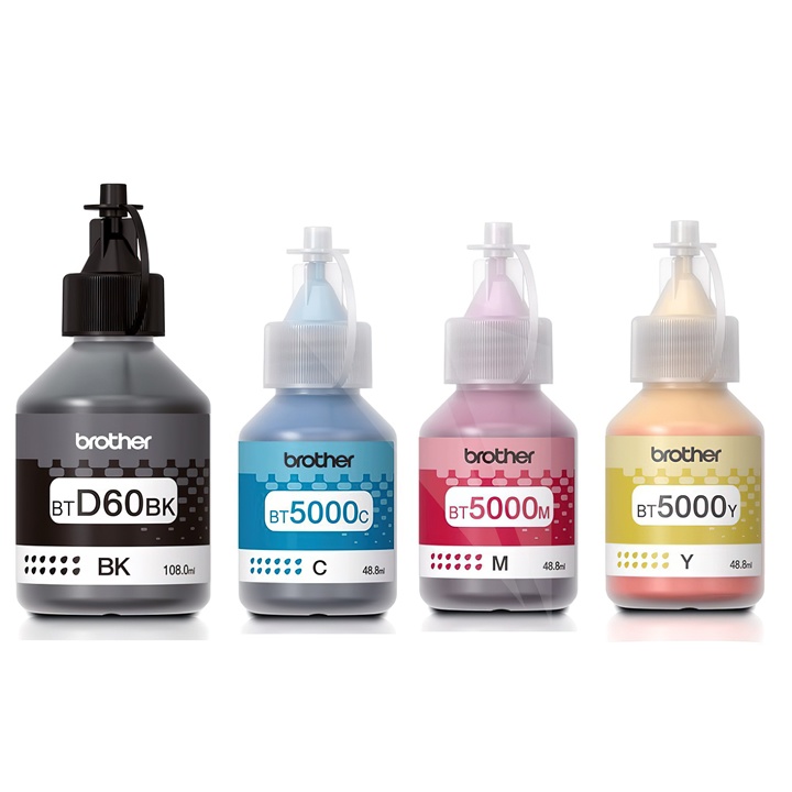 Brother BT D60BK BT5000 Original Ink Bottle Set of 4 Colors T300/T310 ...