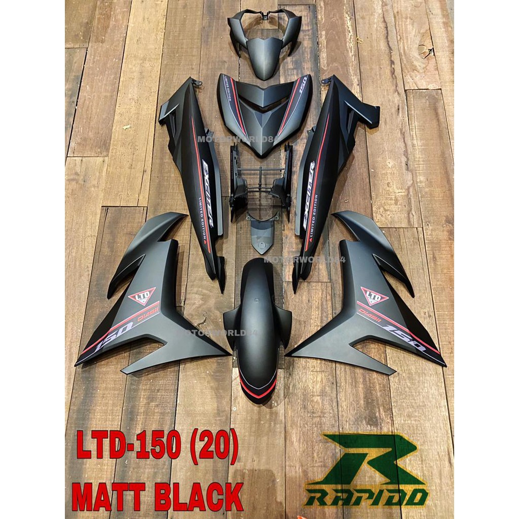 RAPIDO COVER SET ASSEMBLY Y15ZR V1/V2 LTD-150 (20) MATT BLACK STICKER ...