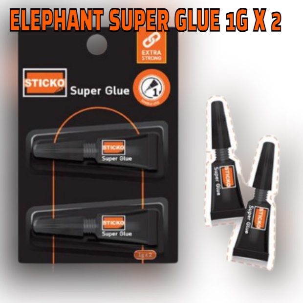 Sticko Super Glue 1g x 2pcs / Extra Strong Super Glue [1 Card 2pcs ...