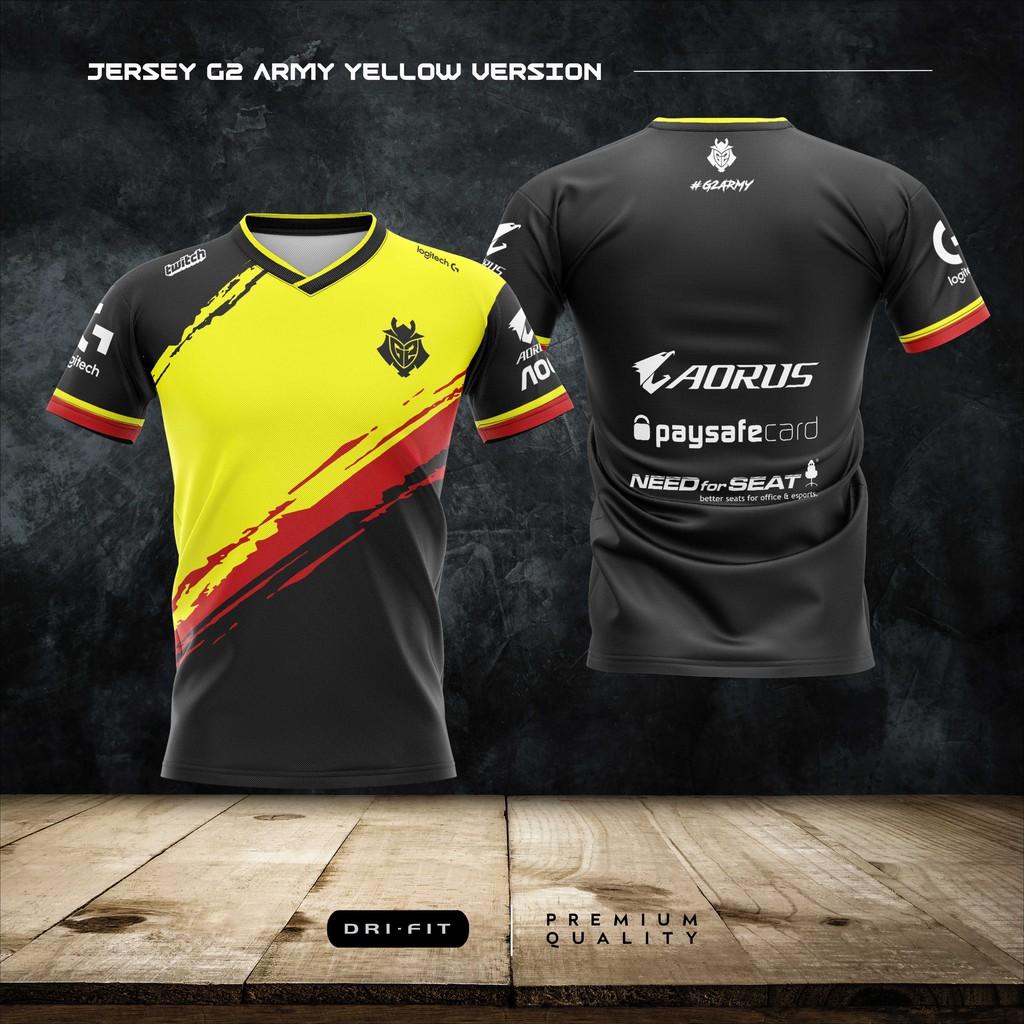Yellow G2 ARMY GAMING CLOTHING JERSEY | Shopee Philippines