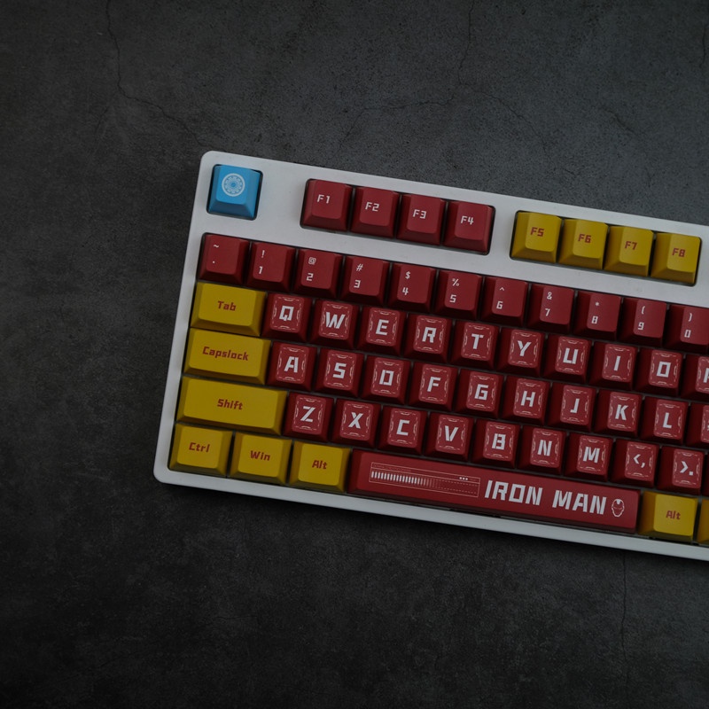GMK iron Man keycaps, 140 Keys keycaps Cherry Profile DYE-SUB ...