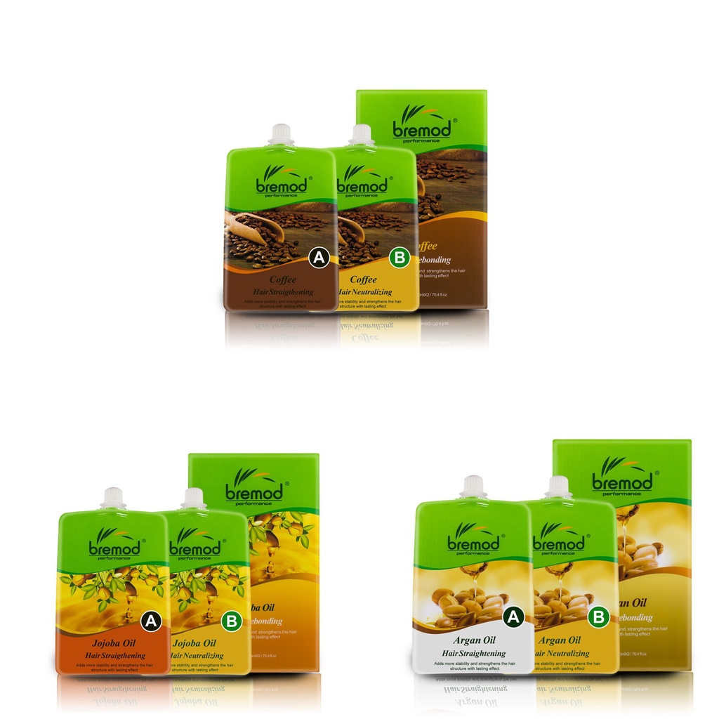 Bremod Coffee Jojoba Oil Argan Oil Hair Rebonding Set 1000ml | Shopee ...