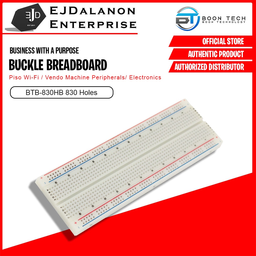 BoonTech BTE-830HB White 830 Holes Breadboard for Prototyping and ...