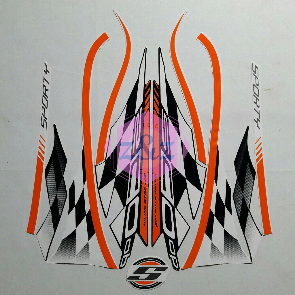 Striping Stickers LIS BODY MOTOR HONDA SCOOPY SPORTY 2018 Black-White ...