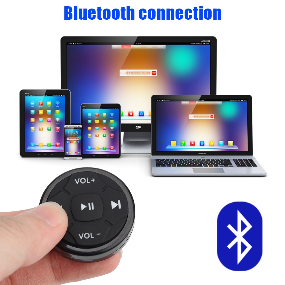 Wireless Bluetooth Media Volume Button Car Steering Wheel 5 Keys ...