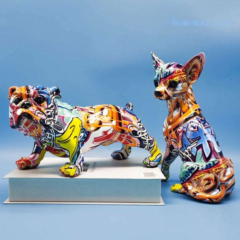 HO Painted Colorful Art Chihuahua Dog Statue Sculpture Collectible ...