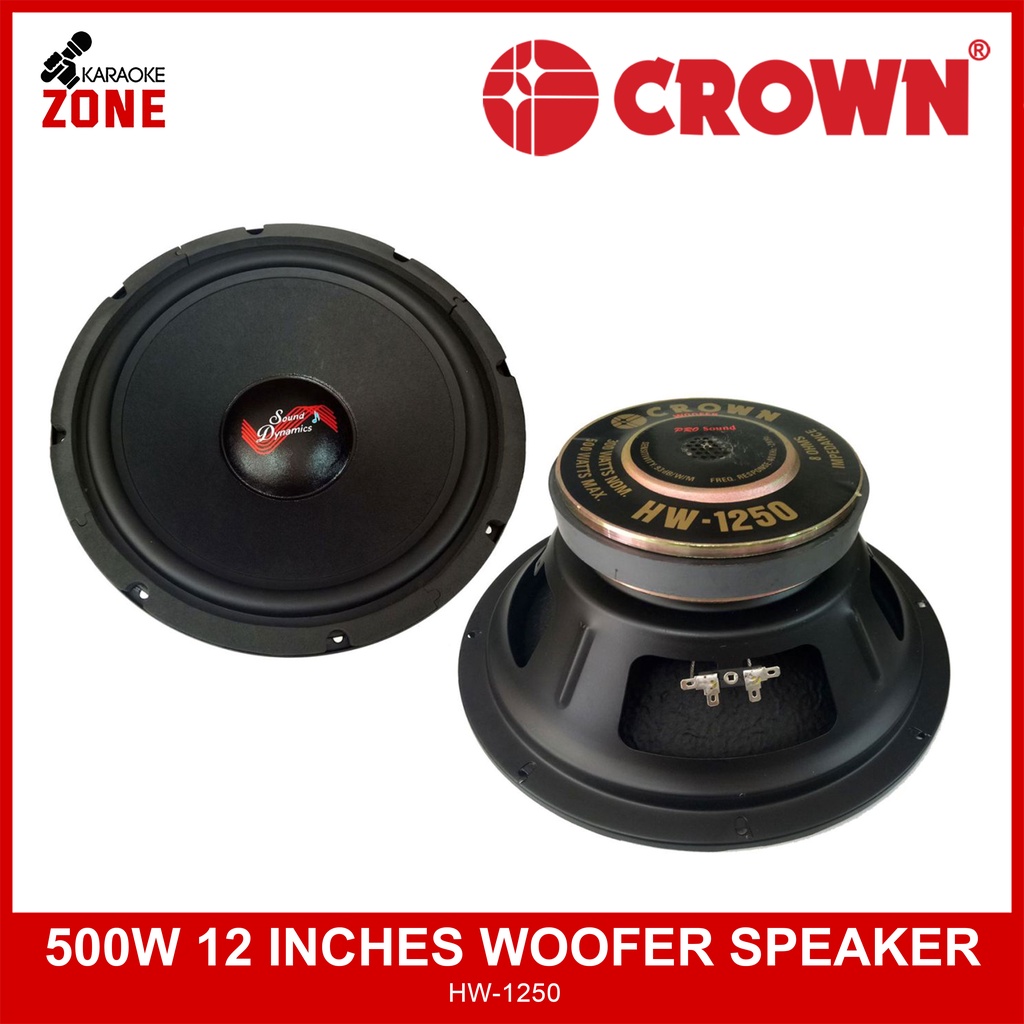 Crown HW 1250 / Crown Woofer Speaker / 12" 500 watts / original crown speaker | Shopee Philippines